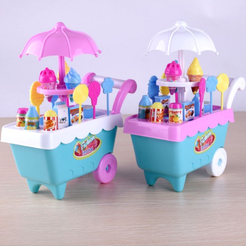 Jual MAINAN GEROBAK JUALAN ICE CREAM LOLLIPOP KUDA PONI MINI SET ...