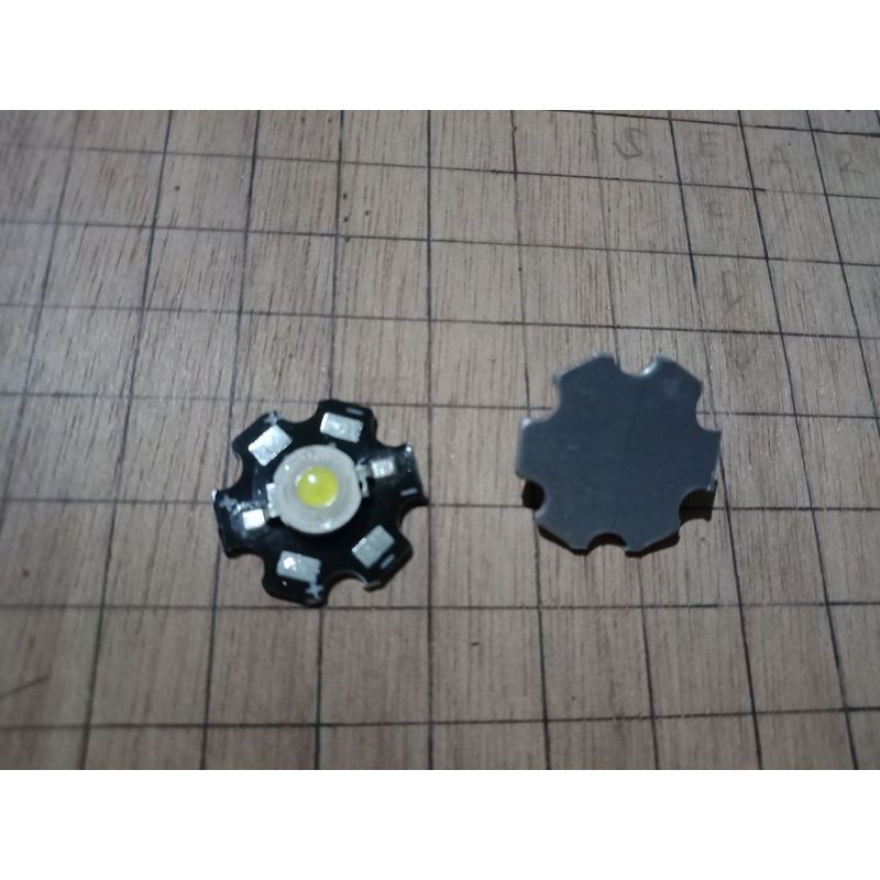 Jual LED HPL 1 W Watt Putih White Heatsink 3V Lampu Light Emitting ...