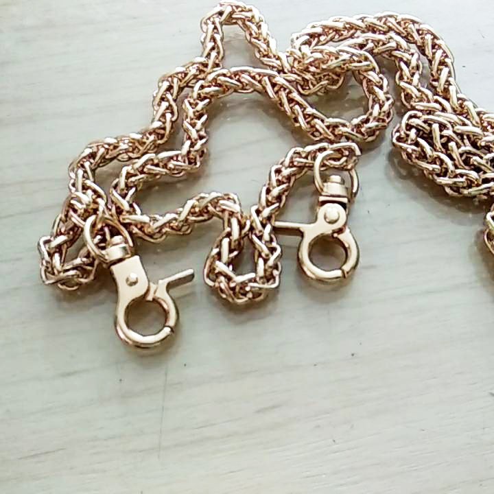 Jual Rantai Besi double lebar 6 mm dan pengait warna emas muda | Shopee ...