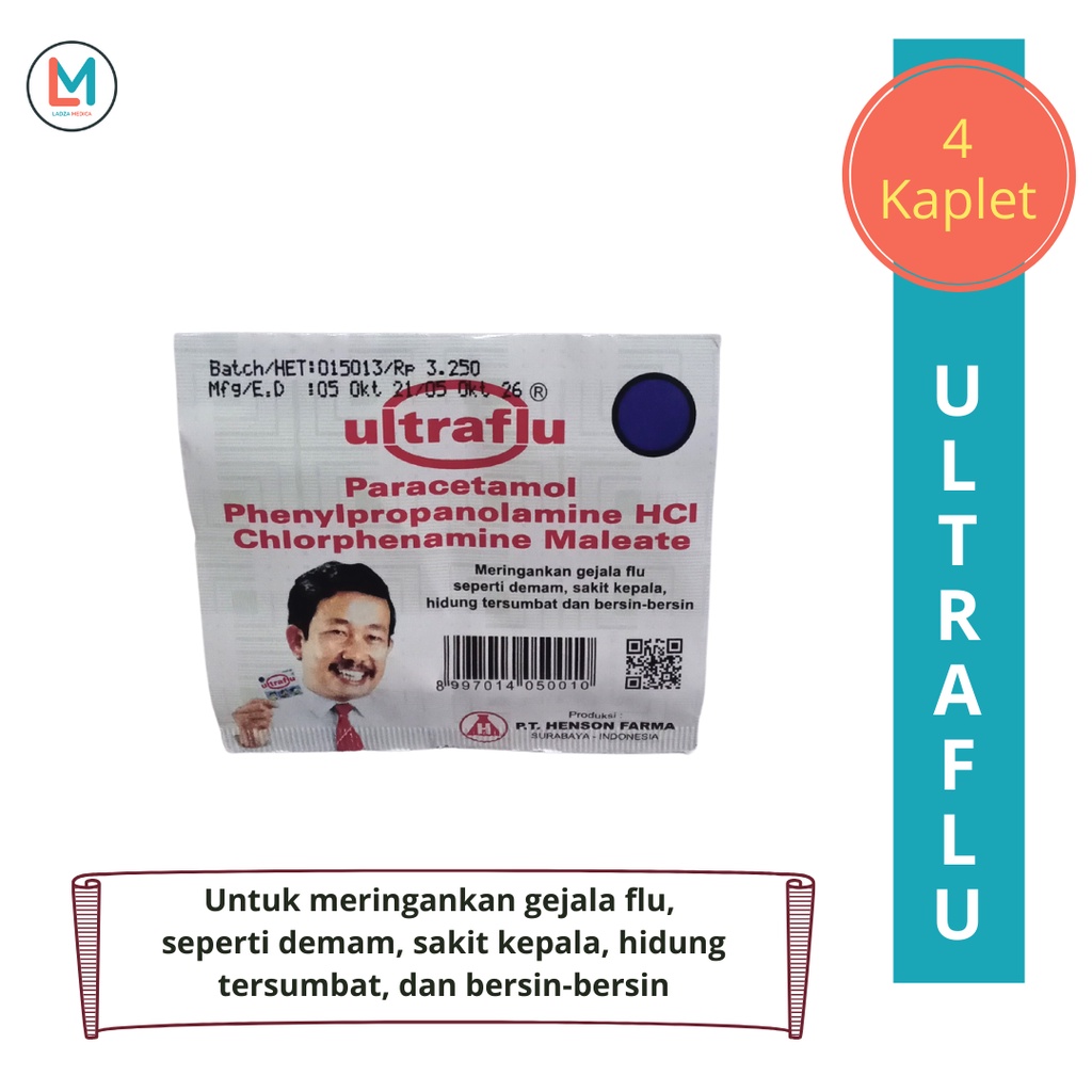 Jual ULTRAFLU 1 strip 4 Kaplet | Obat Meredakan Gejala Flu | Shopee ...