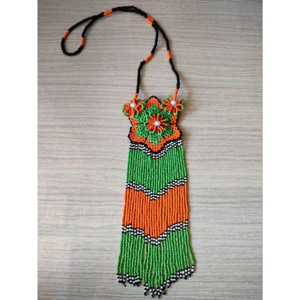 Jual kalung manik etnik dayak tameng ubur ubur gurita lonceng kalung ...