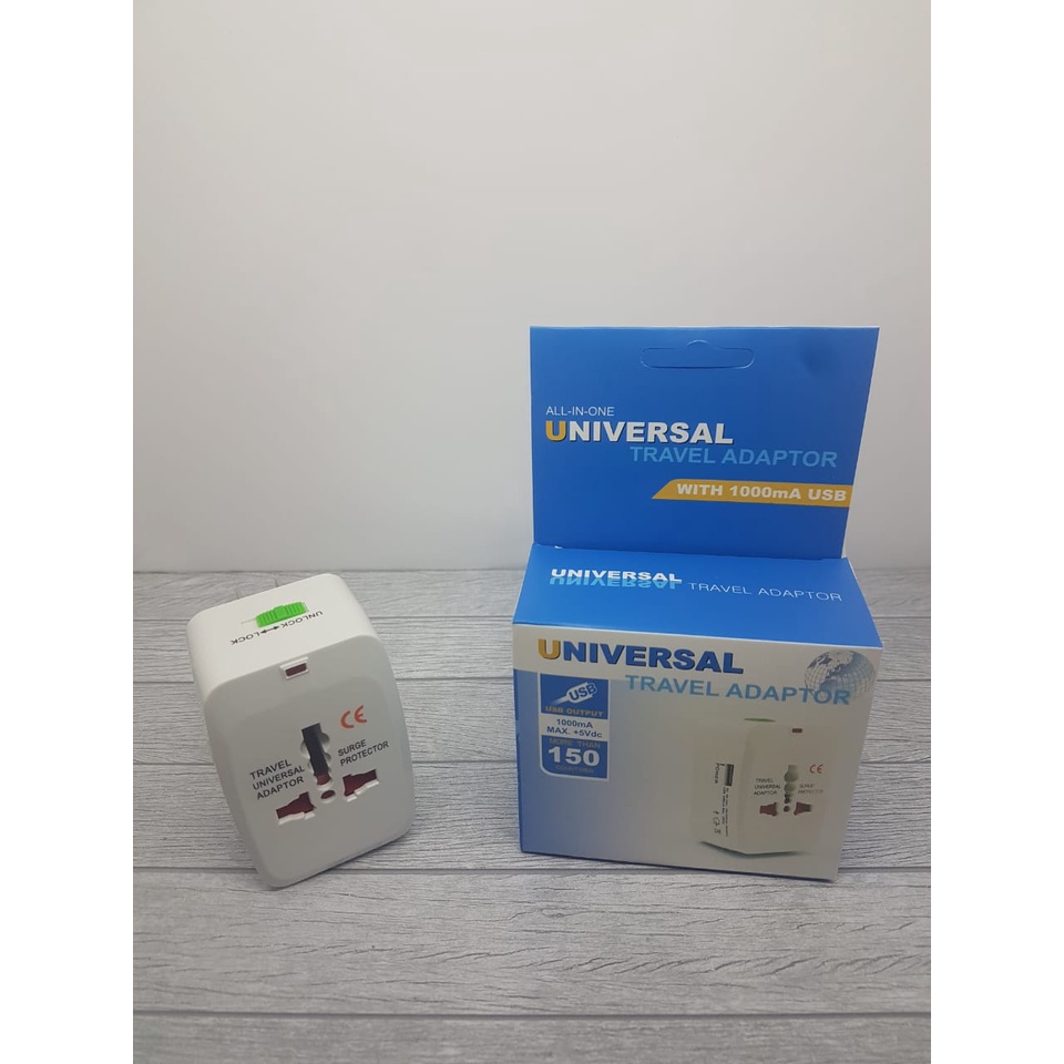 Jual UNIVERSAL TRAVEL ADAPTOR WITH USB PORT. READY STOCK! | Shopee ...