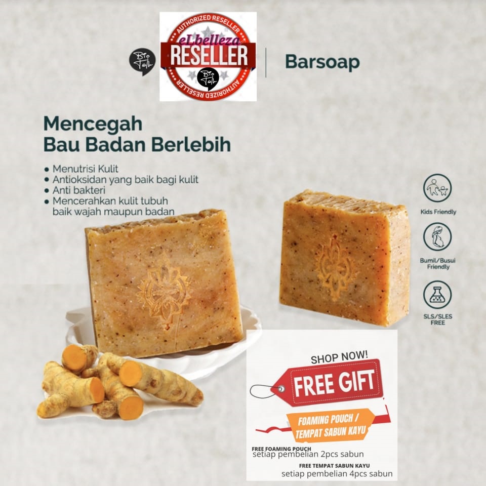 Jual Bio Talk Sabun Natural Herbal | Barsoap Turmeric kulit normal anti ...