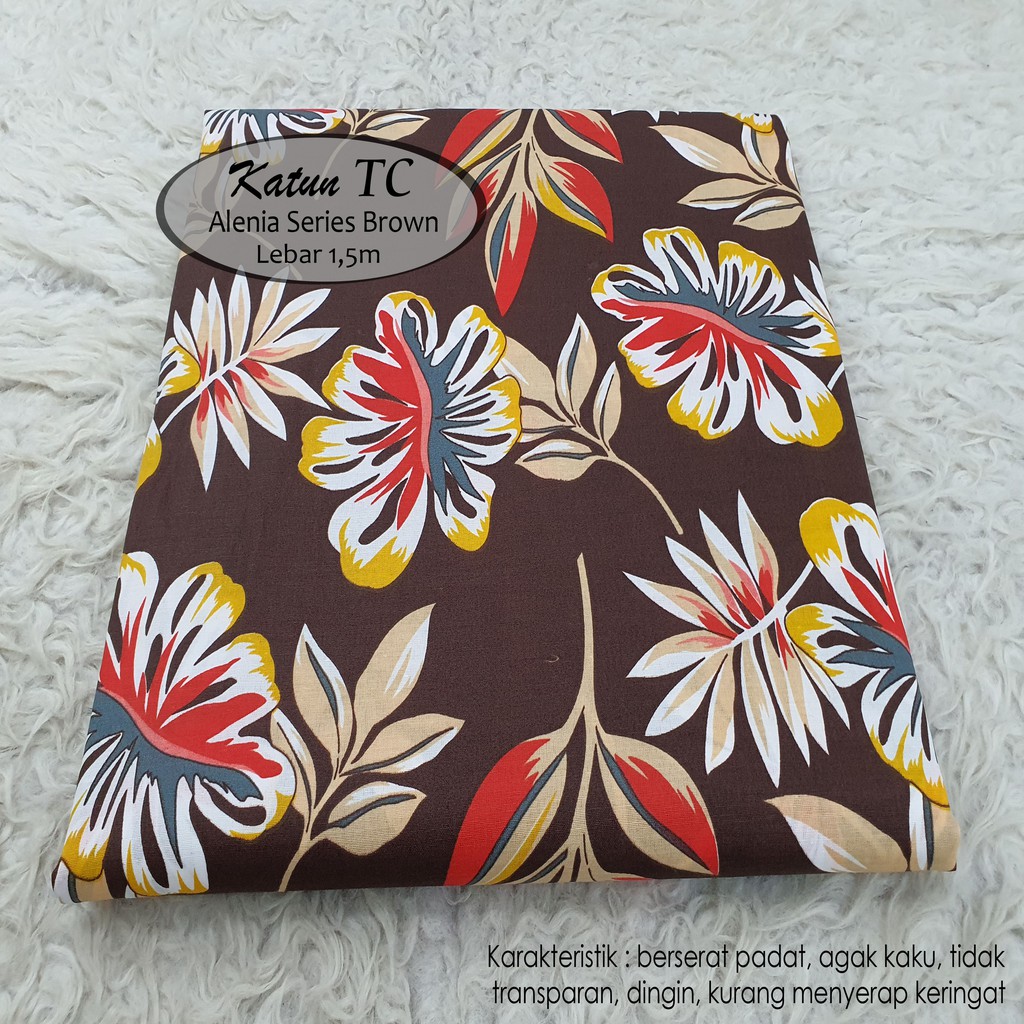 Jual KAIN KATUN TC ALENIA SERIES BROWN (per 0,5m) | Shopee Indonesia