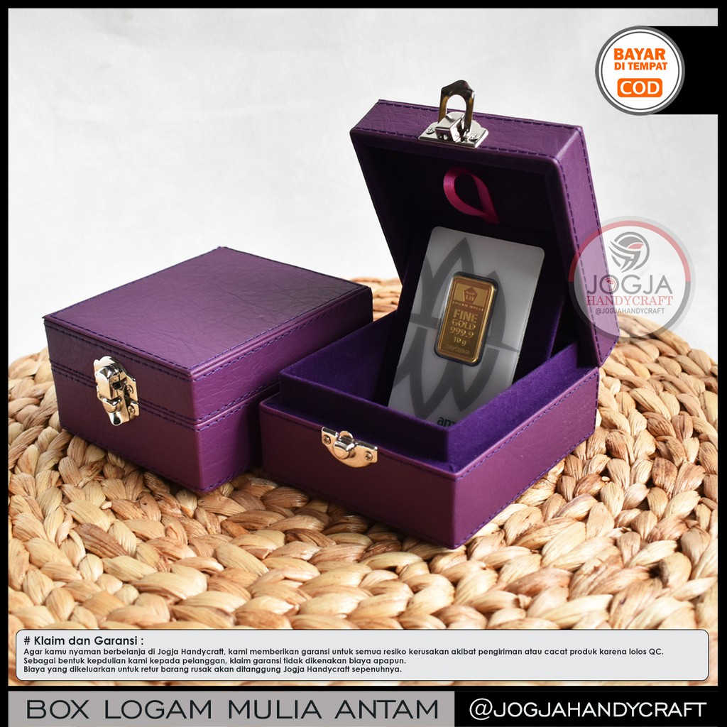 Jual Premium Box Logam Mulia Antam Berjahit / Kotak Tempat Emas Antam ...