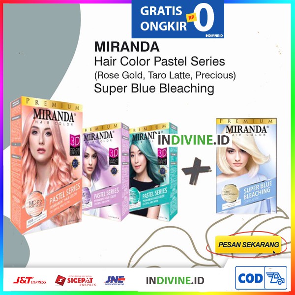Jual Miranda Pastel Series Taro Latte Super Blue Bleaching Semir Rambut ...