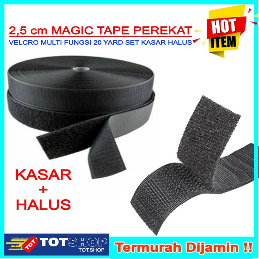 Jual VELCRO PEREKAT Kretekan Tas, Jaket MAGIC TAPE 2 cm KASAR HALUS ...