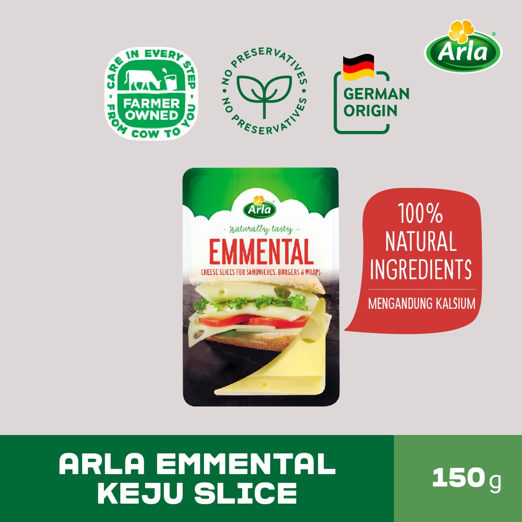 Jual Arla Emmental Keju Slice 150gr | Shopee Indonesia