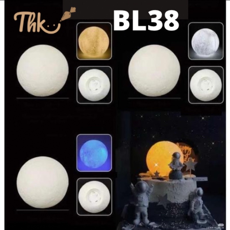 Jual BL38 - Hiasan Kue Cake Topper Bulan Astronot Bola Lampu | Shopee ...