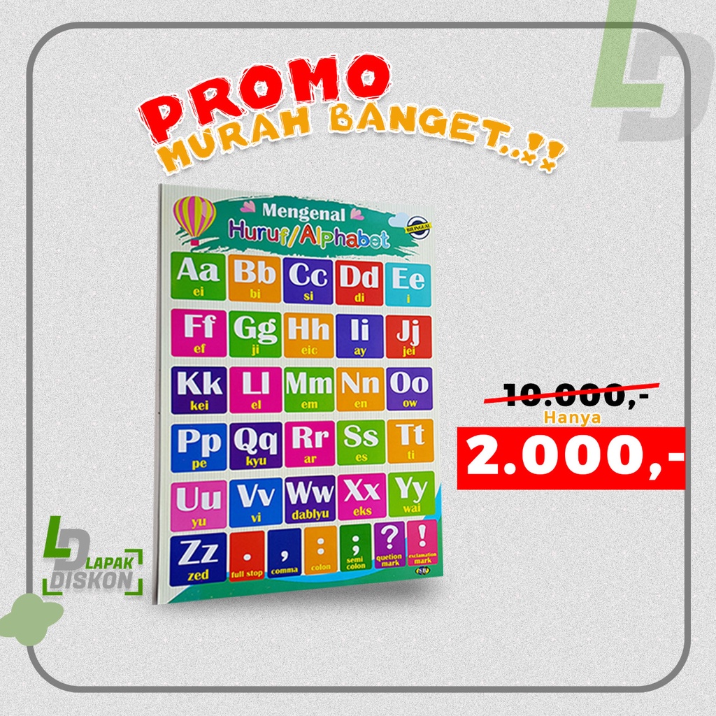 Jual Promo Murah Poster Mengenal Huruf Alphabet | Poster Pendidikan ...