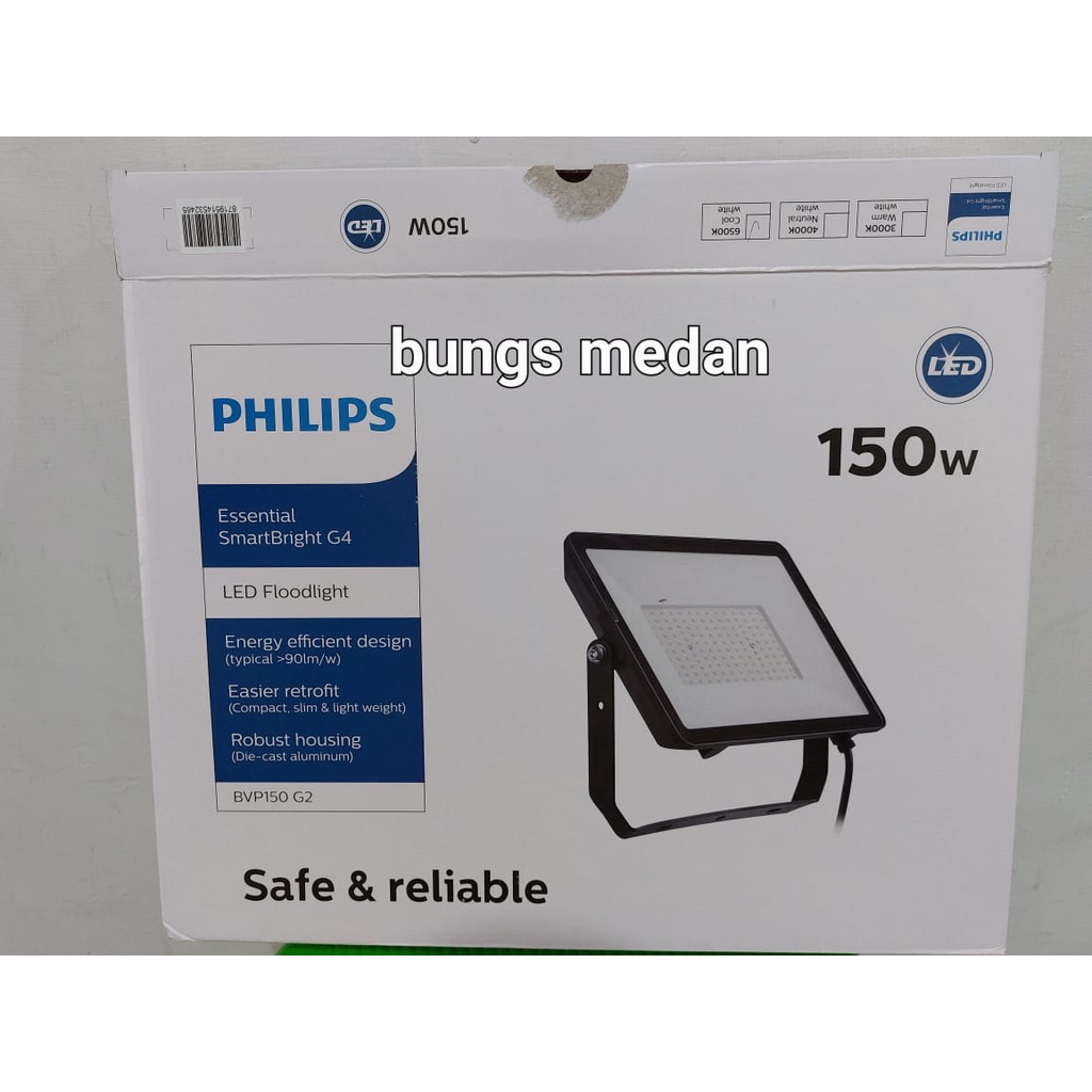 Jual LAMPU LED PHILIPS Sorot BVP150 150W 150Watt 150 w IP65 6500K CDL PUTIH | Shopee Indonesia