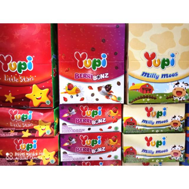 Jual YUPI box @24pcs Star / Berry Bonz / Milly Moos / Dino Land / Gummy Fang / Ice Cream/ Bear ...