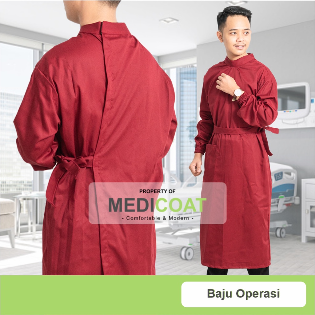 Jual Surgical Gown / Baju Operasi Soft Cotton Warna Lengan Karet ...
