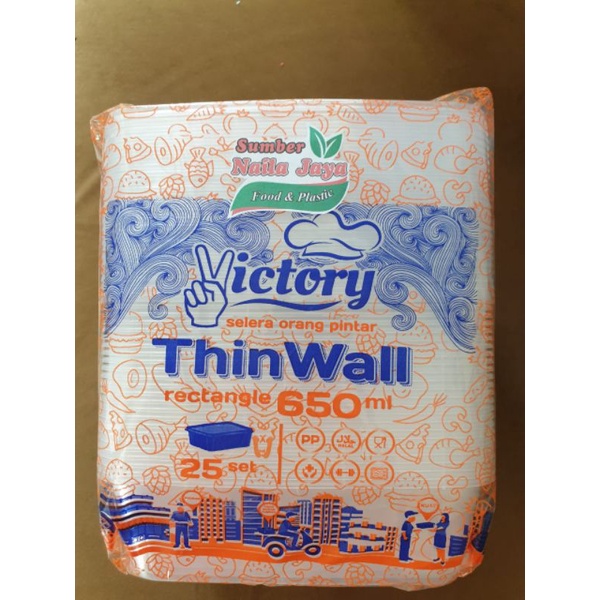 Jual ThinWall Kotak Persegi Panjang (Rectangle) 650 ml merk VICTORY ...