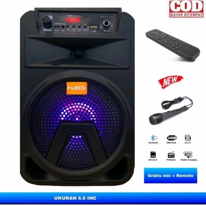 Jual COD SPEAKER BLUETOOTH FLECO 6'5 INCH F-3363/F-3362 PLUS MIC ...