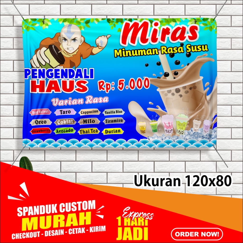 Jual banner BOBA kekinian, Spansuk BOBA kekinian Ukuran 120x80, COD ...