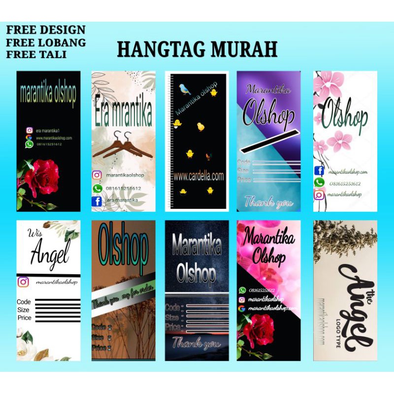 Jual hang tag murah/hang tag label/free ukuran | Shopee Indonesia