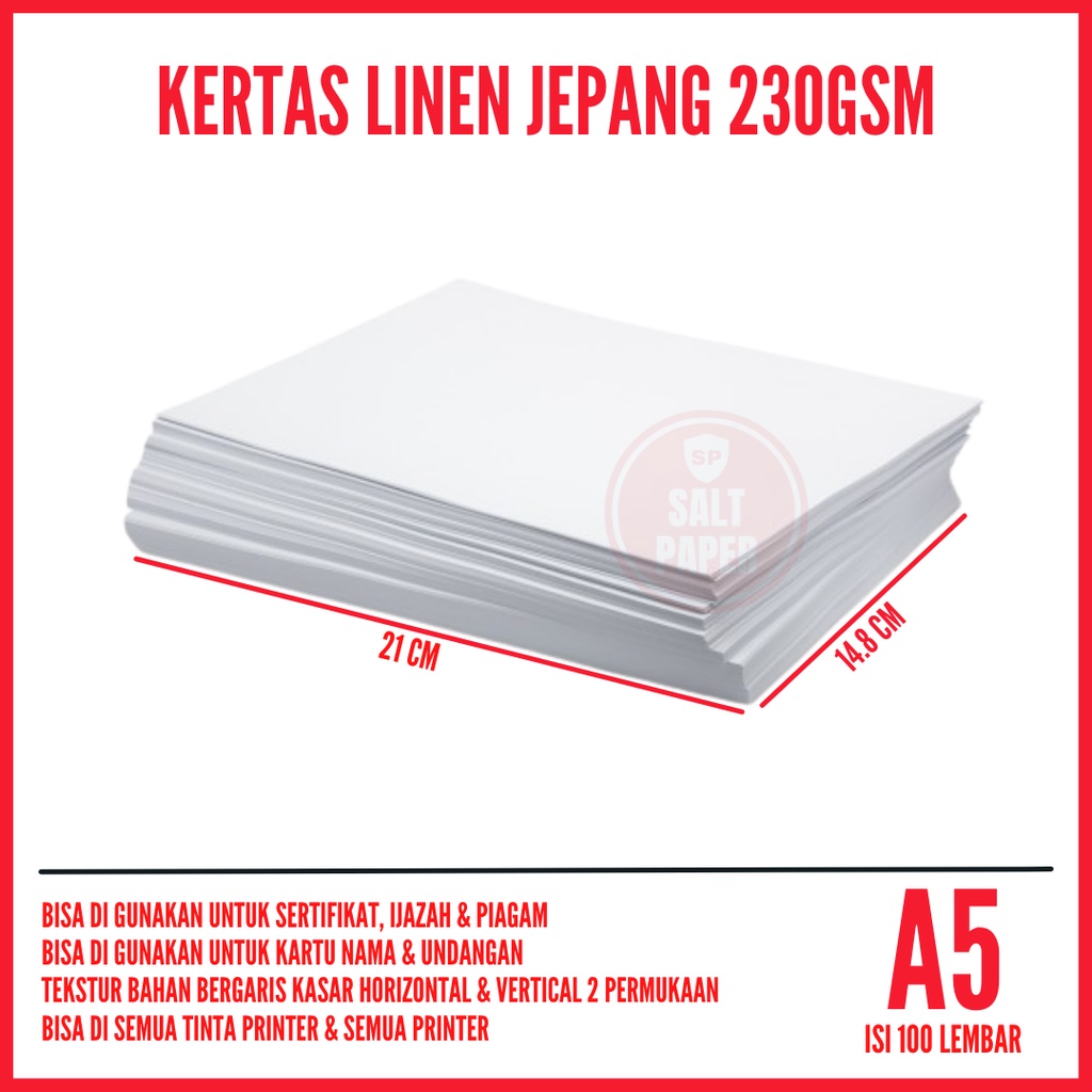 Jual Kertas Linen A5 isi 100 lembar / Kertas Karton A5 Linen | Shopee ...