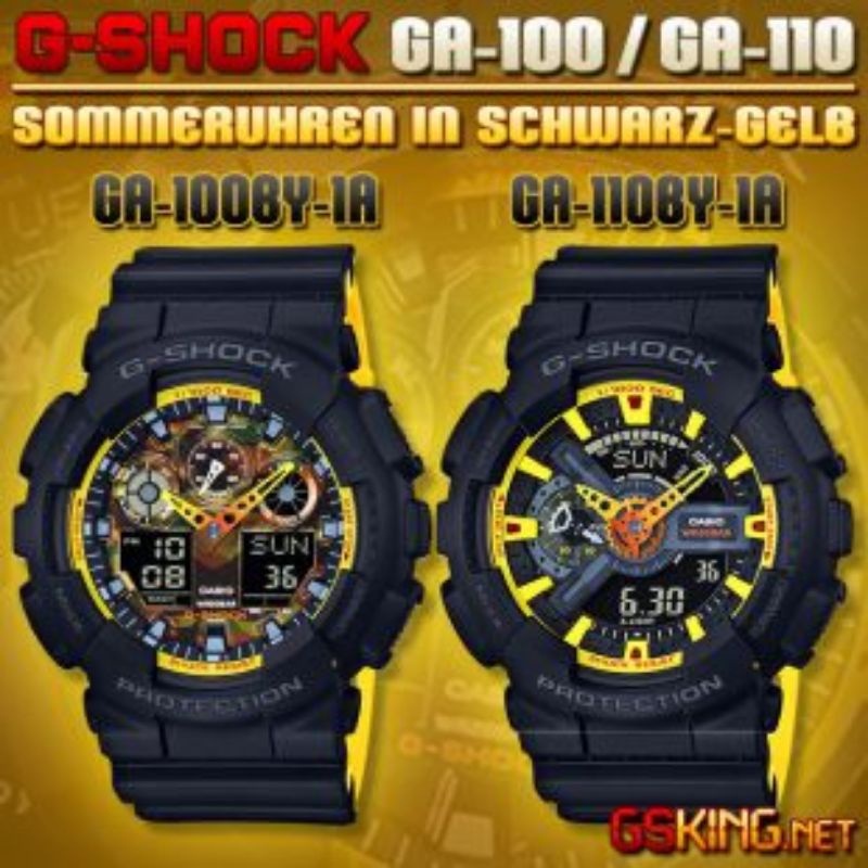 Jual YELLOW JAM TANGAN CASIO G-SHOCK GA-110 NEW TAHAN AIR FULL SET ...