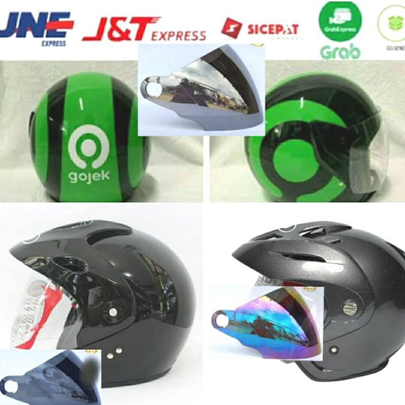 Jual COD KACA HELM GOJEK IRIDIUM SILVER PELANGI BENING SMOKE | Shopee ...