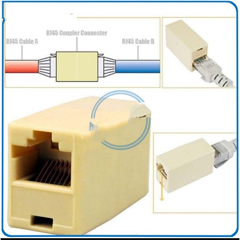 Jual Konektor Penyambung kabel LAN RJ45 UTP Barrel barel coupler female ...