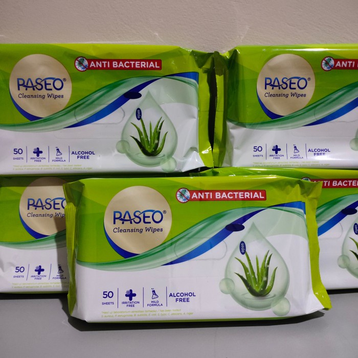 Jual paseo anti bacterial cleasing wipes | Tissue tisue basah 50s ...