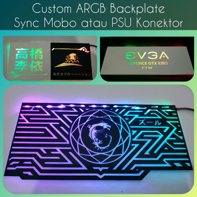 Jual Custom Backplate VGA Cover Acrylic ARGB Led 3pin Premium | Shopee ...