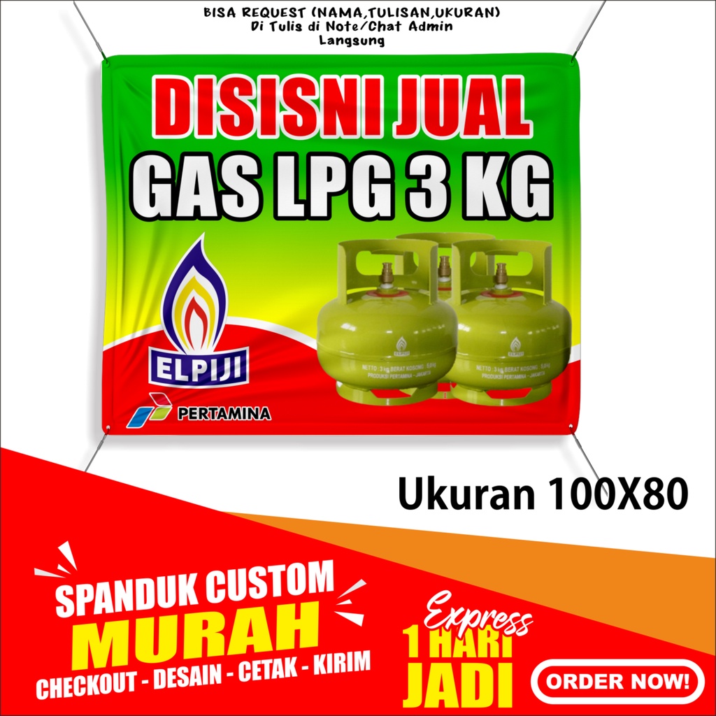 Jual Banner GAS LPG 3 KG, Spanduk GAS LPG 3 KG, ( Bayar Ditempat ) 100x80cm | Shopee Indonesia