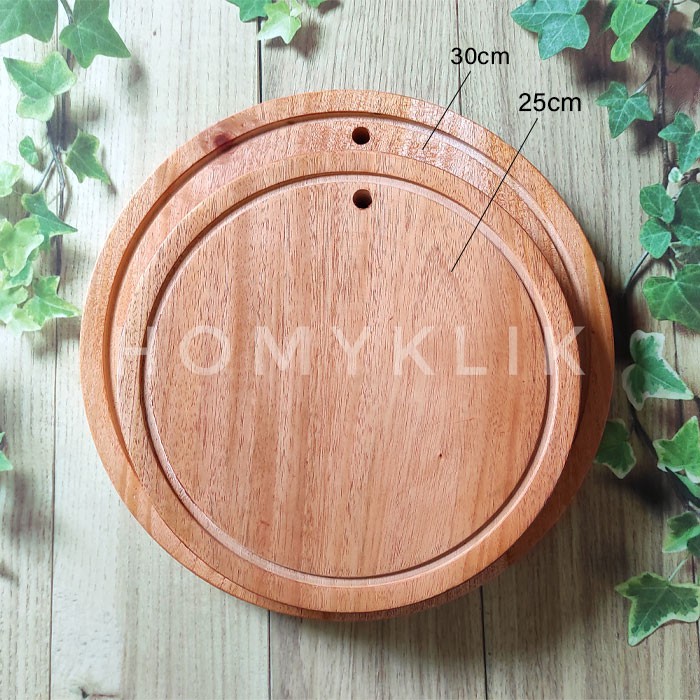 Jual Talenan Kayu Besar Bulat Telenan Kayu Mahoni Wooden Cutting Board ...