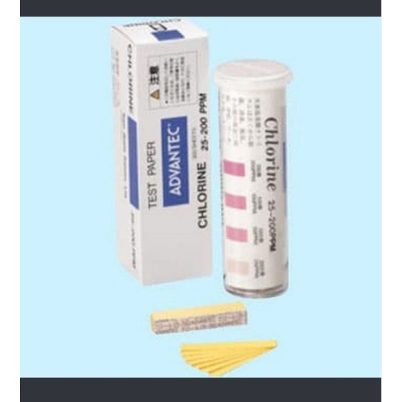 Jual Advantec chlorin test paper 25-200 ppm 08010020 7x40 mm 300 strips ...