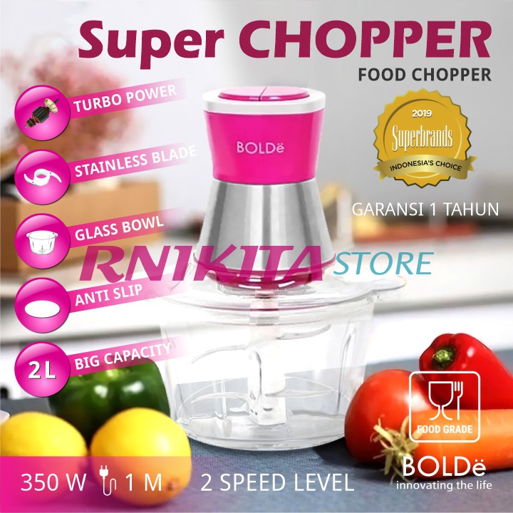 Jual BOLDe SUPER FOOD CHOPPER 2 L - Mesin Gilingan Daging Mangkok Kaca ...