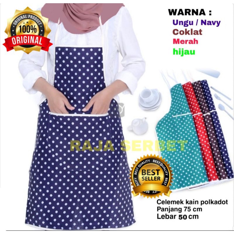 Jual CELEMEK DEWASA KAIN POLKADOT / APRON MASAK KAIN | Shopee Indonesia
