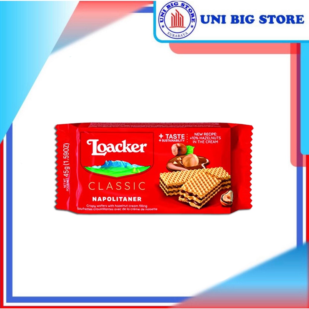 Jual Loacker Napolitan Wafer Krim 45 gr | Shopee Indonesia