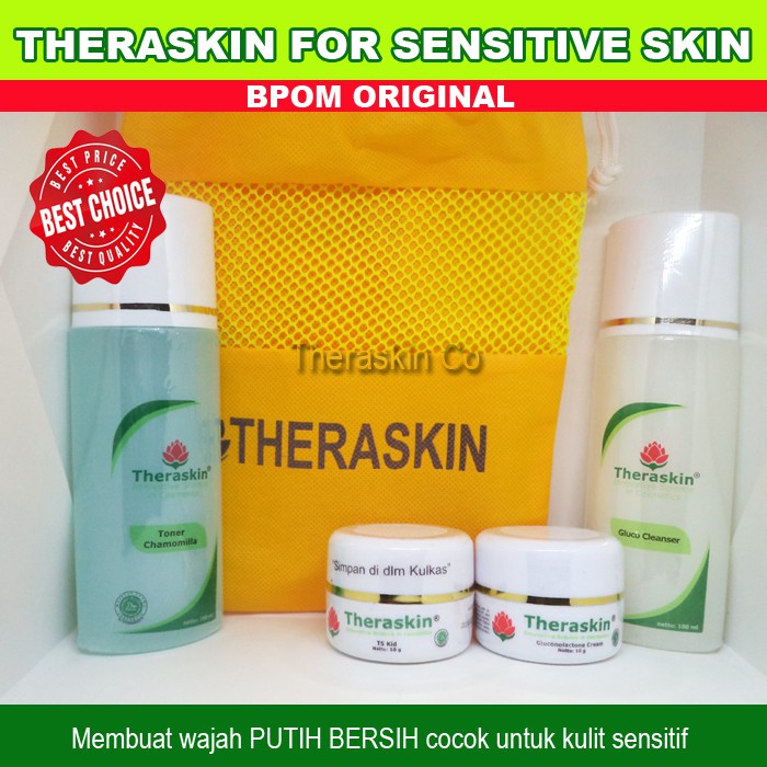 Jual CREAM THERASKIN PAKET SENSITIVE ANTI AGING BPOM ORIGINAL UNTUK ...