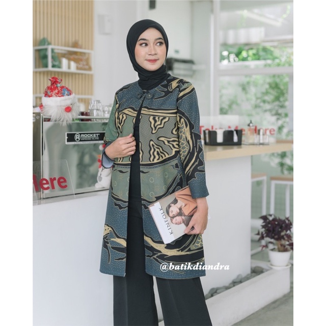 Jual Batik Gamis Atasan Wanita Kekinian Hijab Panjang Modern Couple by ...