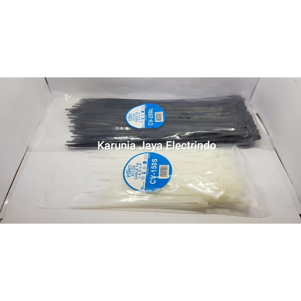 Jual CABLE TIES / RIPET KABEL / KABEL PENGIKAT ISI 100PCS hitam / putih ...