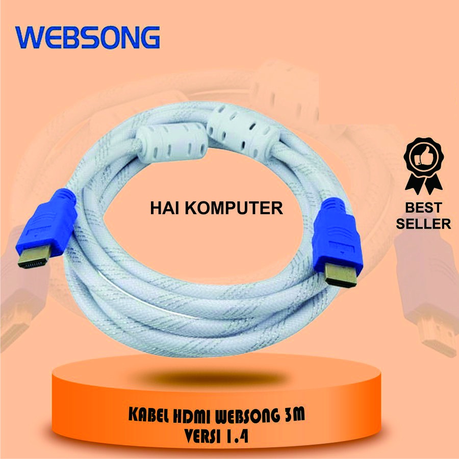 Jual KABEL HDMI WEBSONG 3 METER (HDMI TO HDMI) | Shopee Indonesia