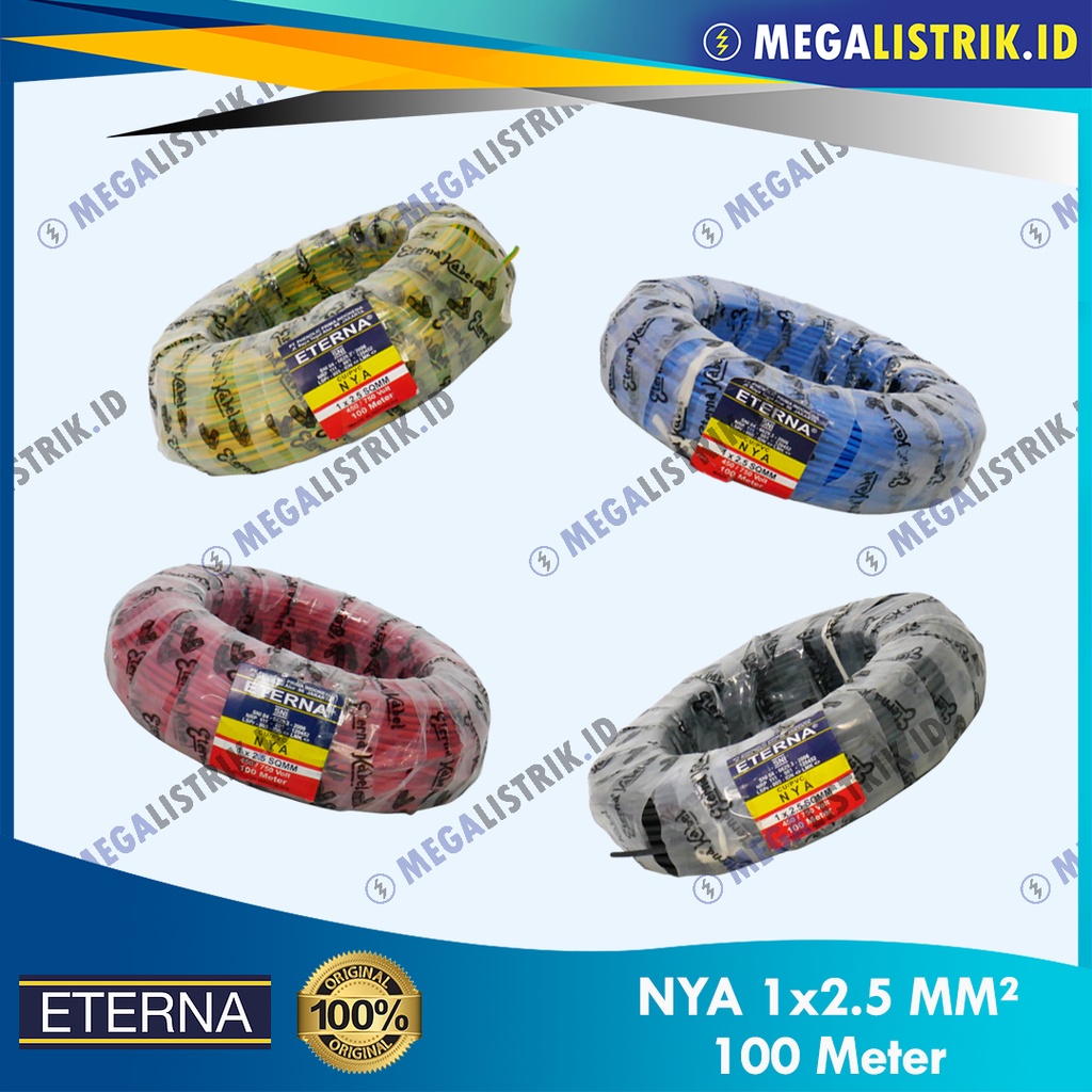 Jual ETERNA NYA 1 X 2.5 MM ( 100 METER ) / KABEL LISTRIK KAWAT 2.5MM / ENGKEL 2,5 / TUNGGAL 1 X ...