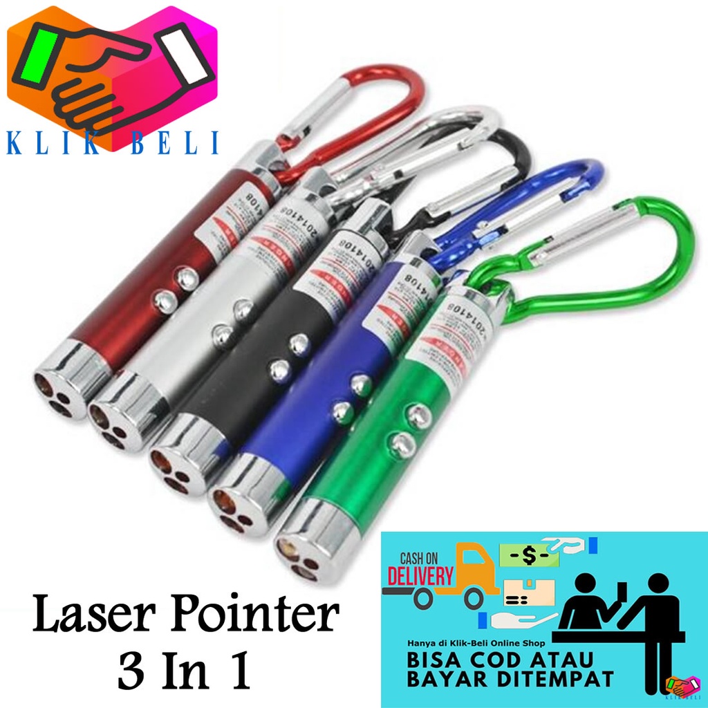 Jual Senter Laser 3 In 1 / Gantungan Kunci Laser Pointer Ulir Free ...