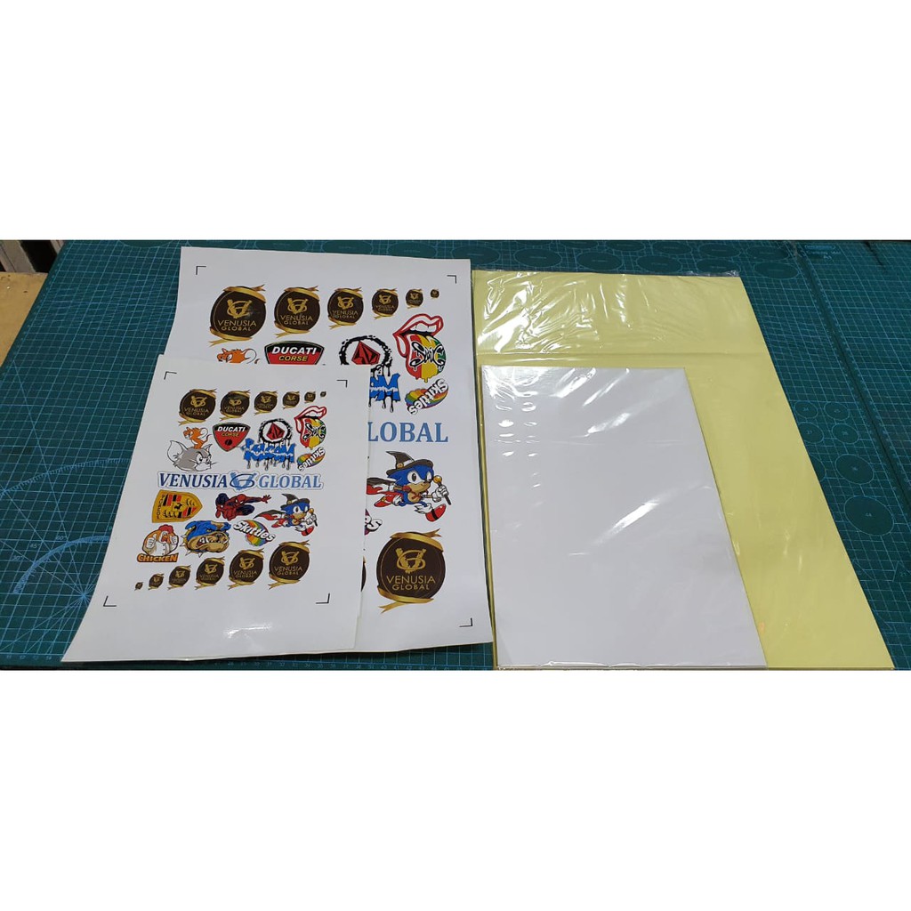 Jual Bahan sticker Kertas Cromo Glossy Polos Folio F4 dan A3+ | Shopee ...