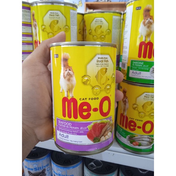 Jual Makanan Kucing Meo Kaleng Seafood Platter In Prawn Jelly 400Gr Me ...
