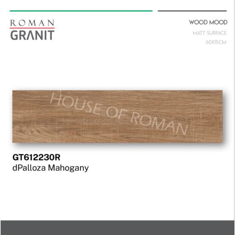Jual Roman Granit kayu GT612230R dPalloza Mahogany 60x15 / lantai kayu ...