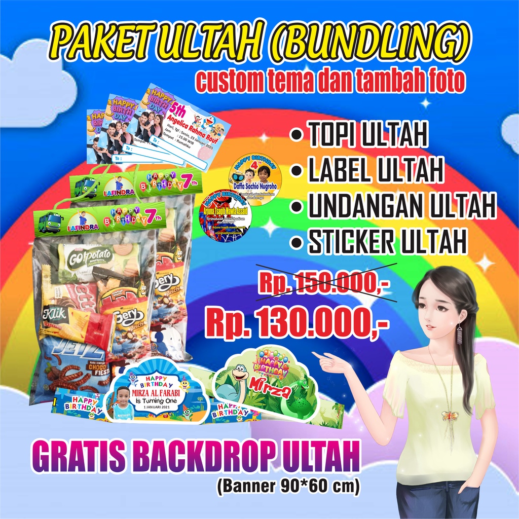 Jual paket ultah ulang tahun anak 30pcs tas ultah tas jinjing plastik ...
