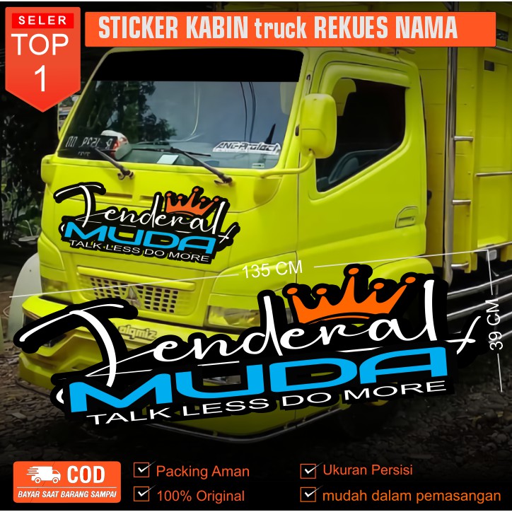 Jual terkeren sticker kabin jenderal muda truck canter gyga elf dutro ...