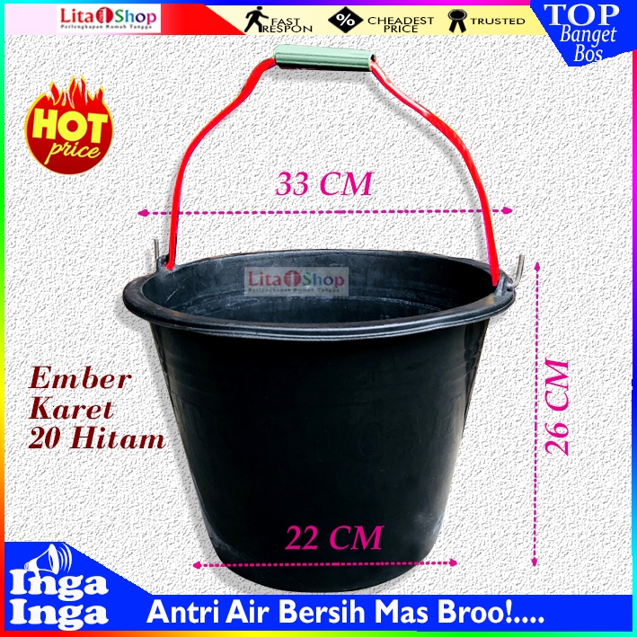 Jual Ember cor karet/ember plastik/bak air / baskom air anti pecah 20 ...