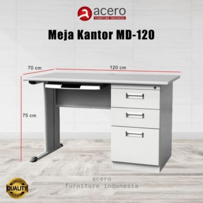 Jual Meja kerja 1/2 biro meja kantor acero MD 120 bahan besi | Shopee Indonesia