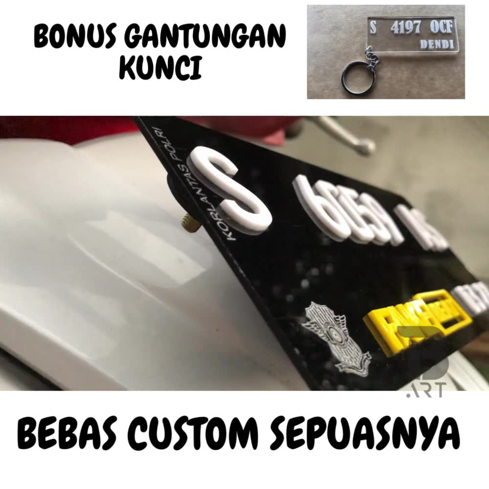 Jual Plat Nomor Timbul Akrilik Motor Baut Tanam / Plat Nomor Motor ...