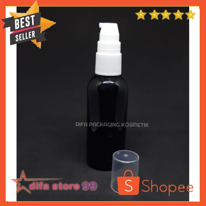 Jual Botol plastik pet 60ml Pump Treatment Putih Hitam [minimal 5pcs ...