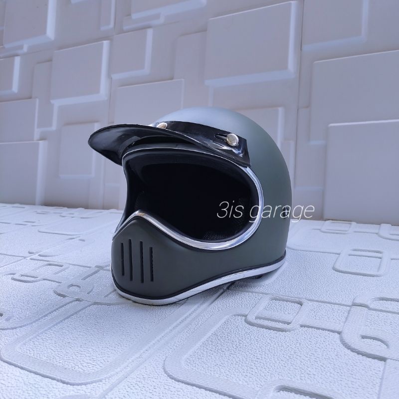 Jual HELM MODEL CAKIL WARNA HITAM DOFF FULL FACE | Shopee Indonesia
