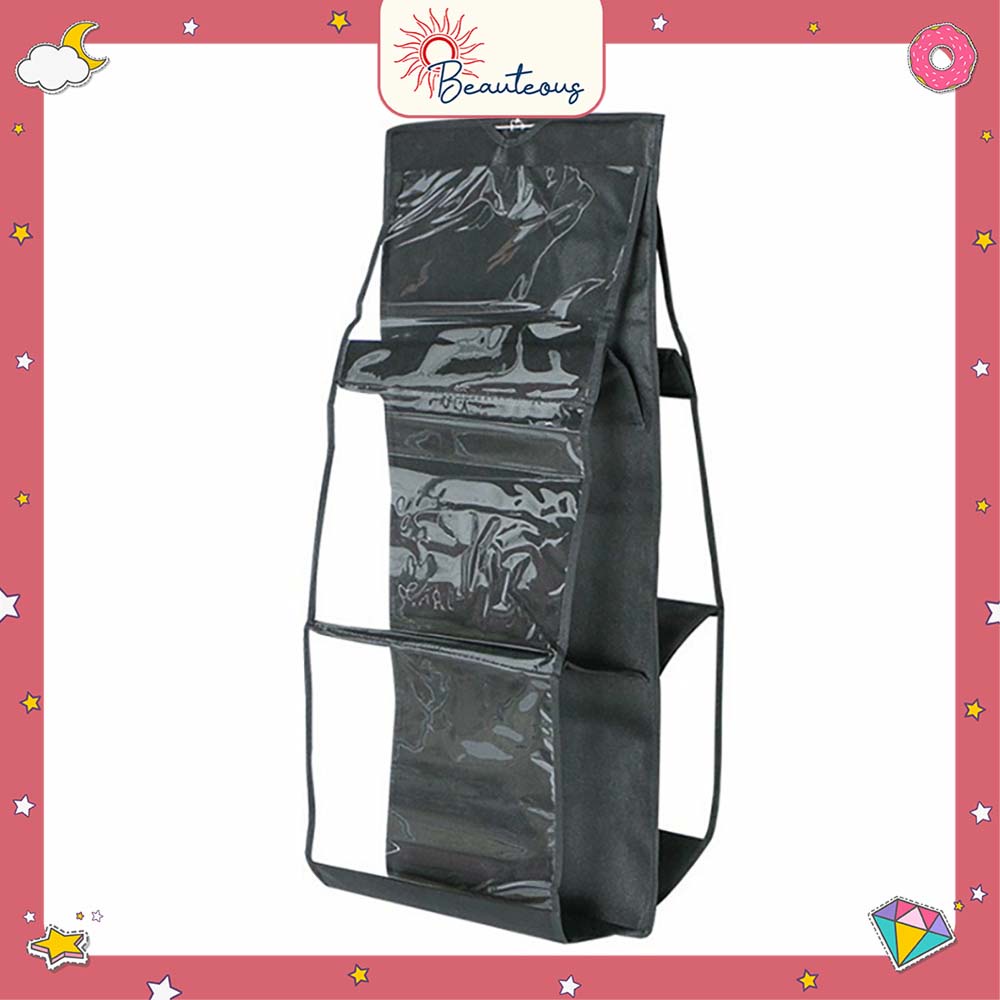 Jual Rak Tas Gantung Mika Tempat Tas Sepatu 6 Sekat Bag Storage ...